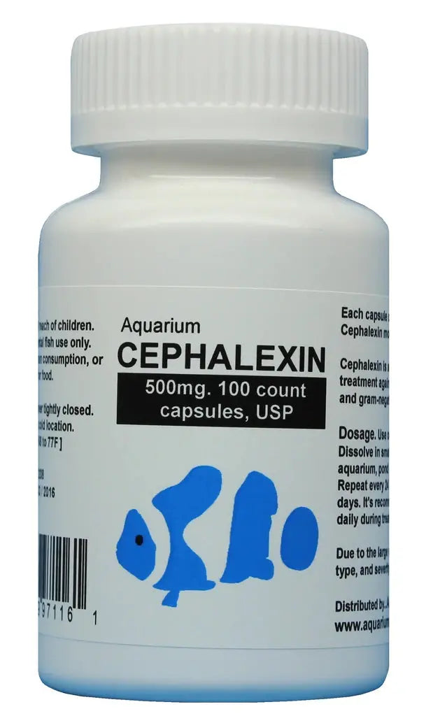 Fish Aid Cephalexin 500 mg 100 Capsules - Fish Antibiotics | Free ...